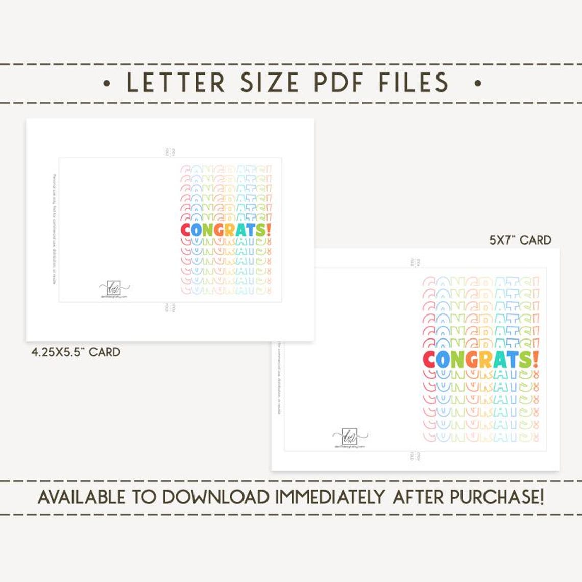 Congrats Printable Card / Instant Download PDF / Card Template - Etsy