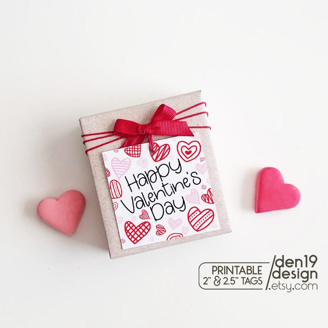 Printable Gift Tags / Happy Valentine's Day Tag / Valentine Hearts ...