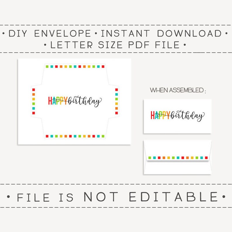 Printable Birthday Money Gift Envelope / Instant Download PDF - Etsy