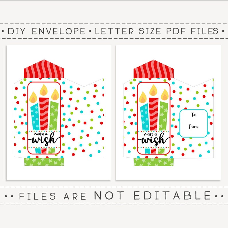 Printable Birthday Money Gift Envelope / Instant Download PDF - Etsy