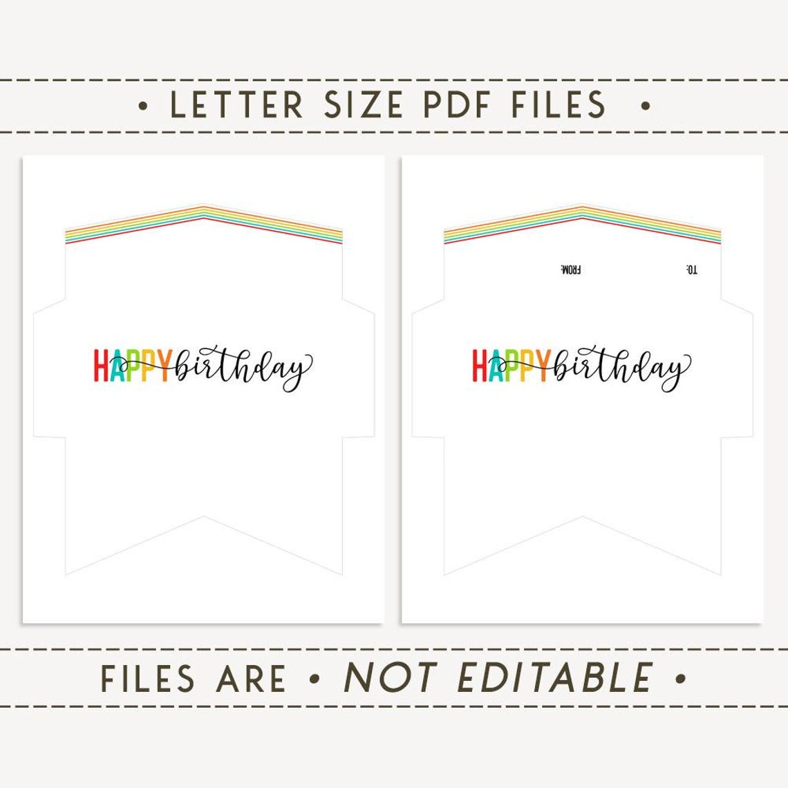 Printable Birthday Money Gift Envelope / Instant Download PDF - Etsy
