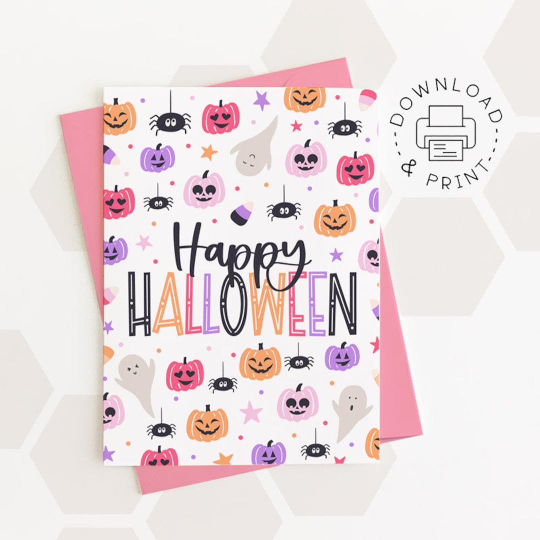 Printable Happy Halloween Card / Instant Download PDF - Etsy