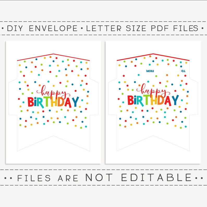 Printable Birthday Money Gift Envelope / DIY Gift Cash Holder - Etsy