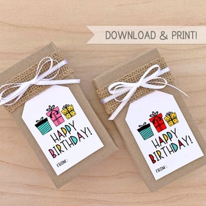 Printable Gift Tags / Happy Birthday Gift Tags / Gift Labels - Etsy