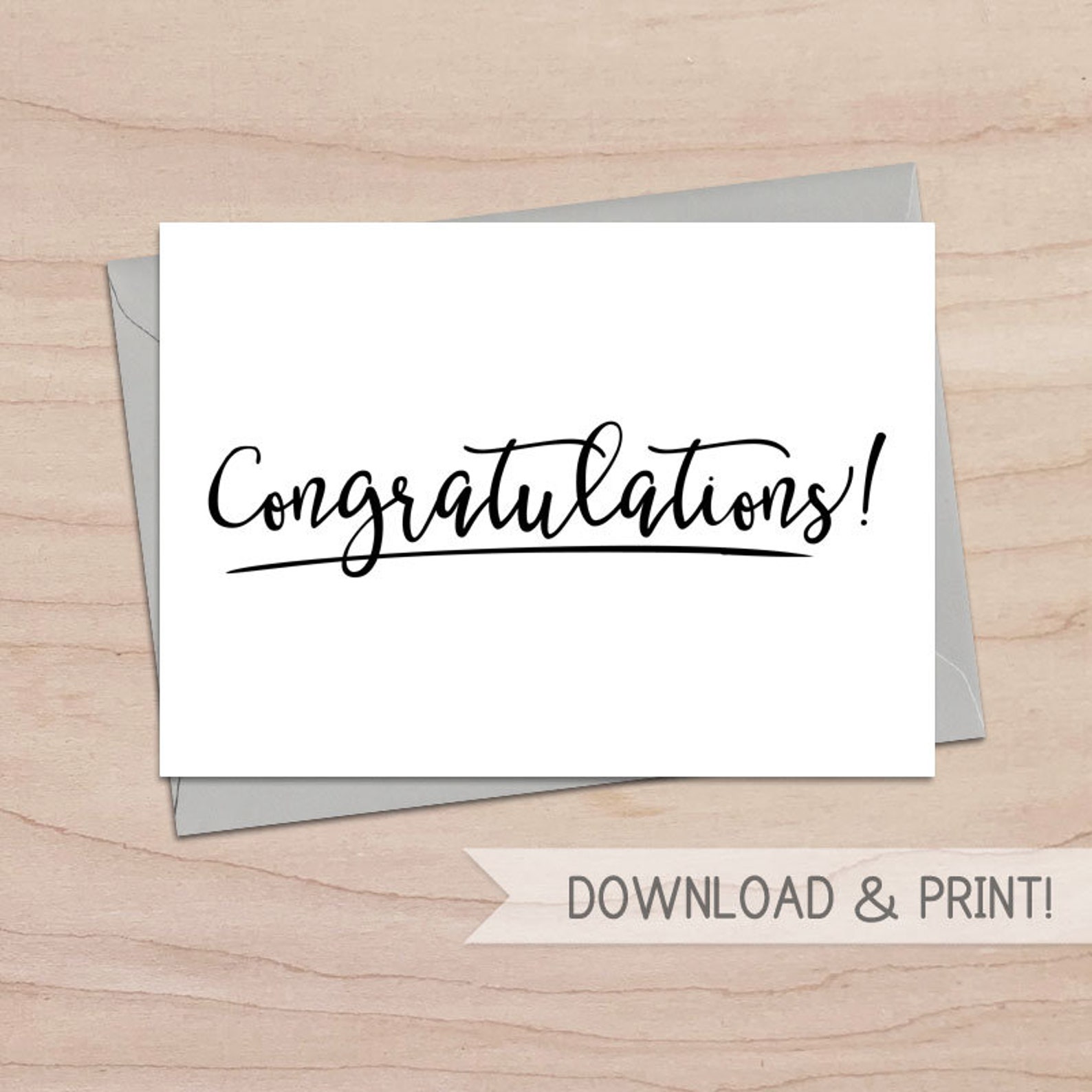 Congratulations Printable Card / Instant Download PDF / Card - Etsy