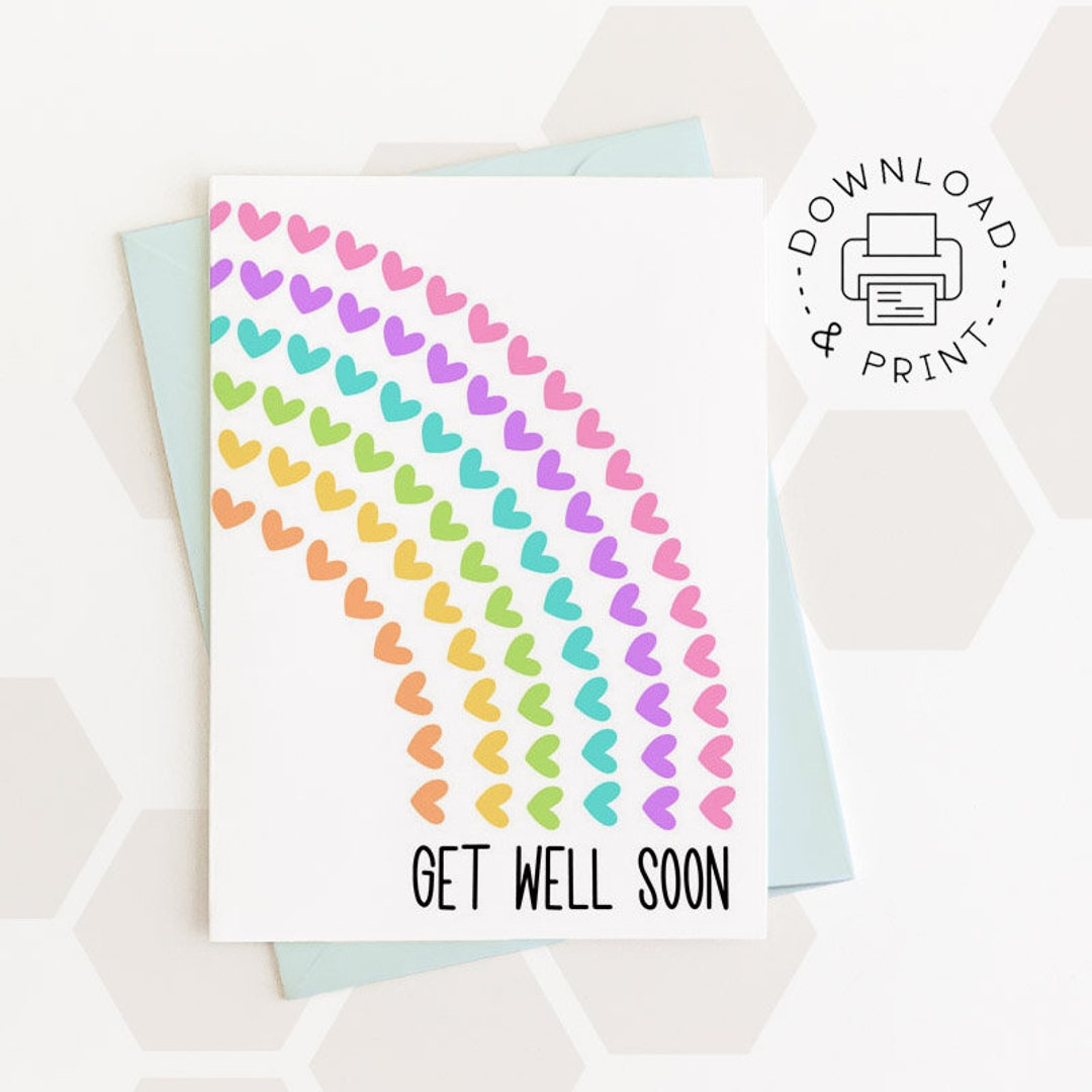 Get Well Soon Printable Card / Instant Download PDF / Card Template - Etsy