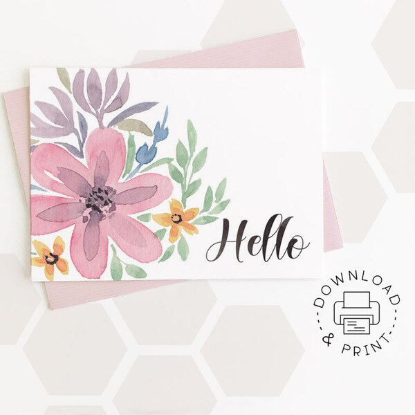 Hello Greeting Card - Etsy