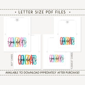 Congratulations You Did It! Printable Card / Instant Download PDF ...