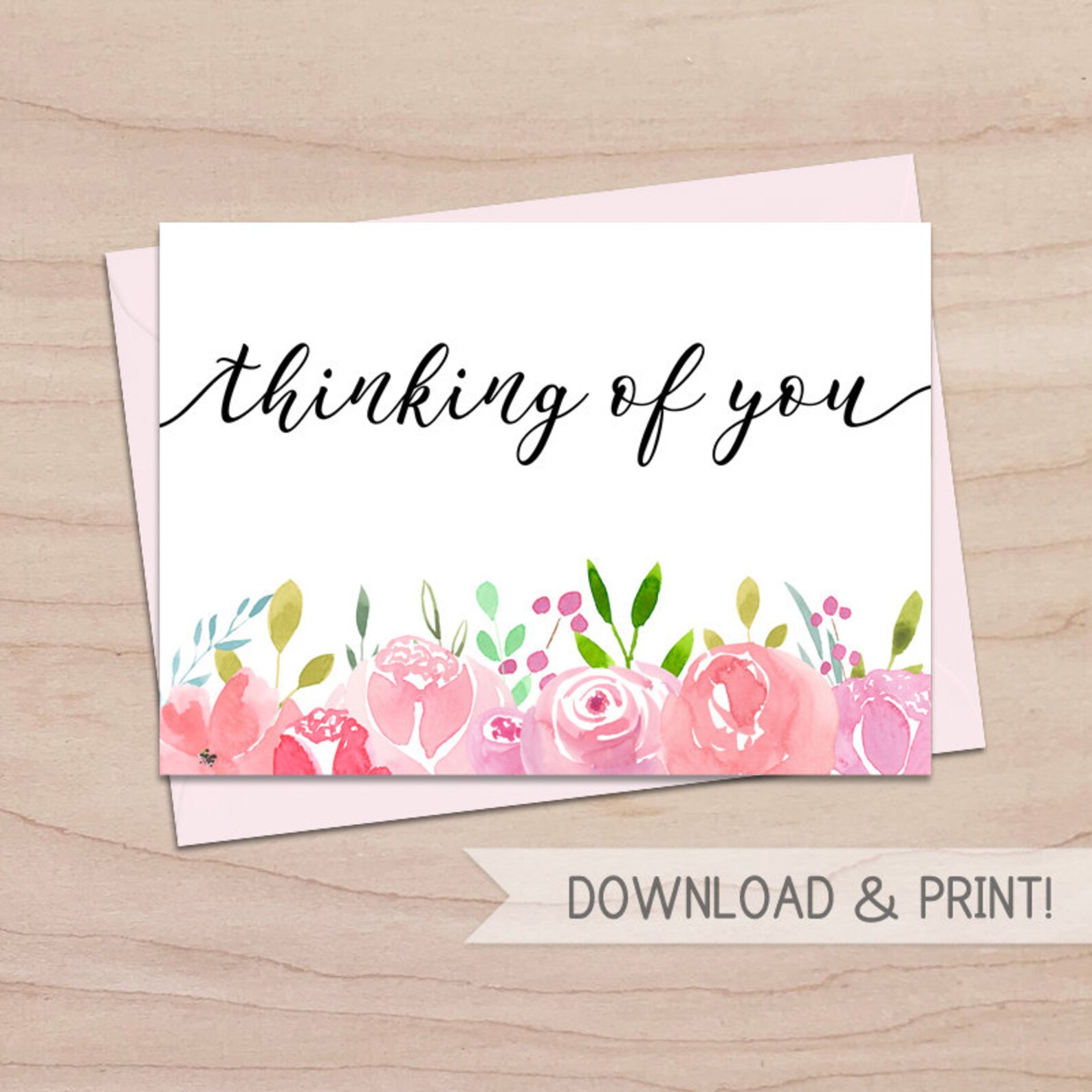Thinking of You Printable Card / Instant Download PDF / Card - Etsy