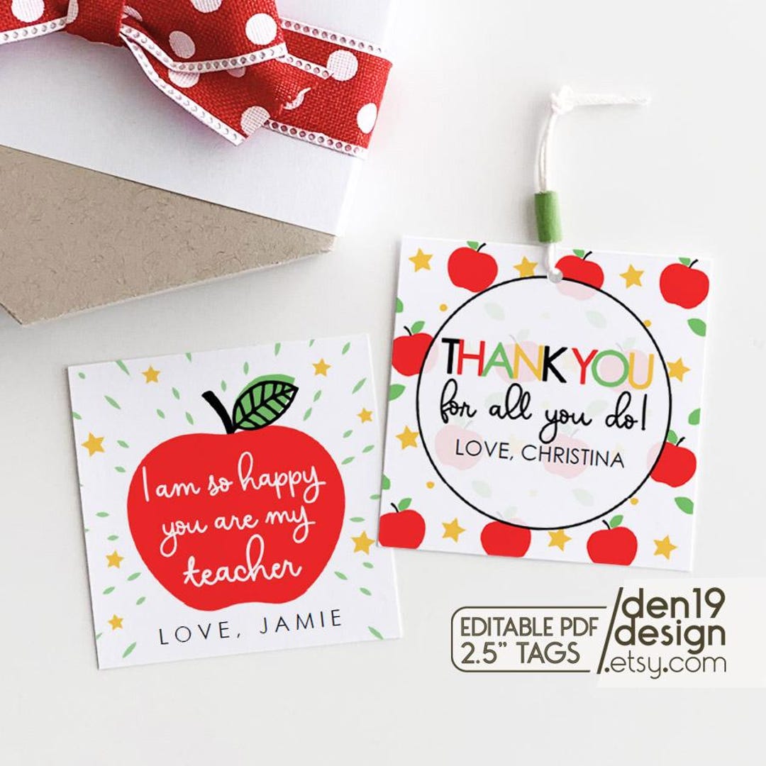 Editable & Printable Teacher Gift Tags / Thank You for All You Do / so ...