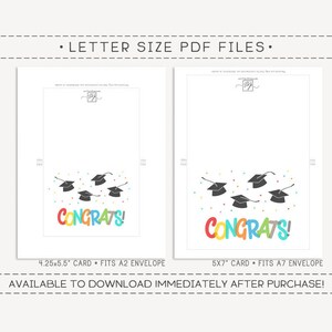 Congrats Graduation Printable Card / Instant Download PDF / - Etsy