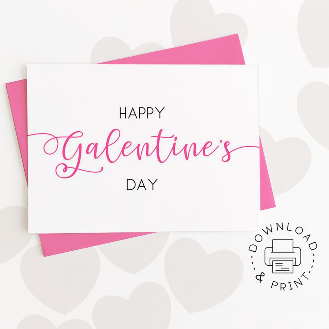 Happy Galentine's Day Printable Card / Instant Download PDF / Valentine ...