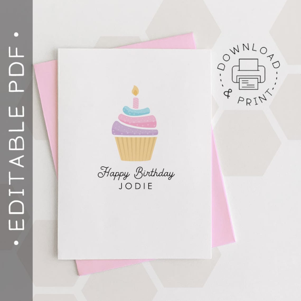 Editable & Printable Happy Birthday Card / Instant Download - Etsy