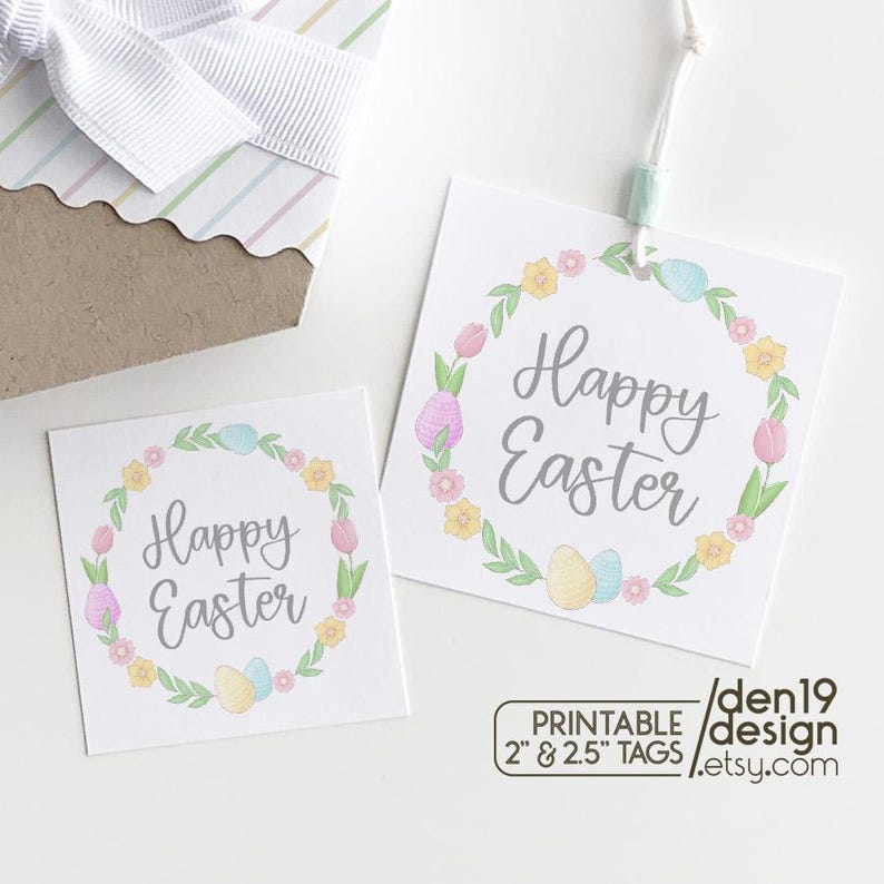 Printable Happy Easter Gift Tags / Instant Download - Etsy