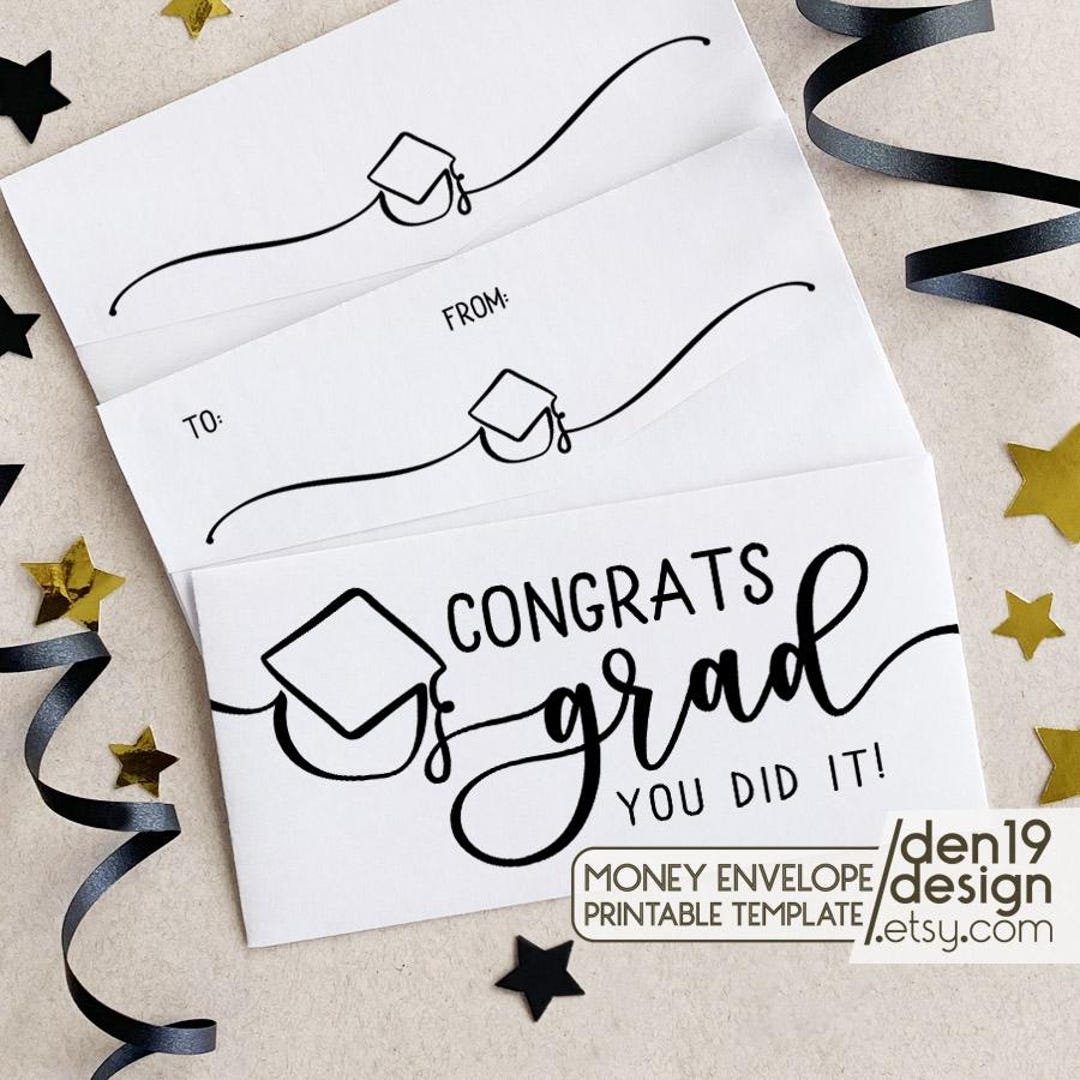 Printable Graduation Money Gift Envelope / Congrats Grad Cash Holder ...