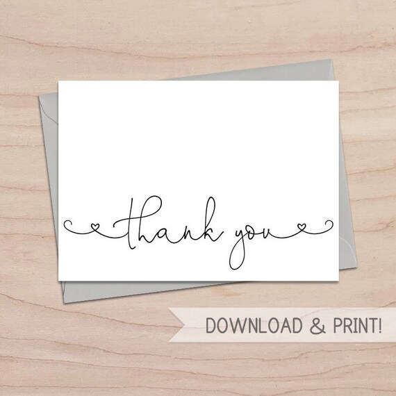 Thank You Printable Card / Instant Download PDF / Card - Etsy