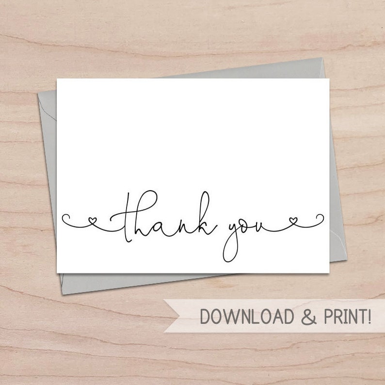 Thank You Printable Card / Instant Download PDF / Card - Etsy