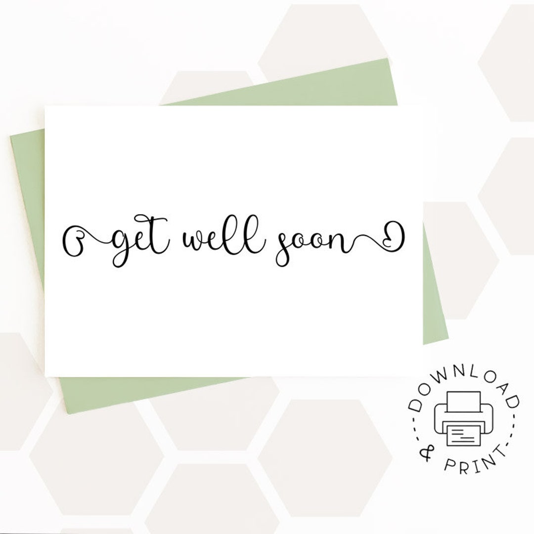 Get Well Soon Printable Card / Instant Download PDF / Card Template - Etsy