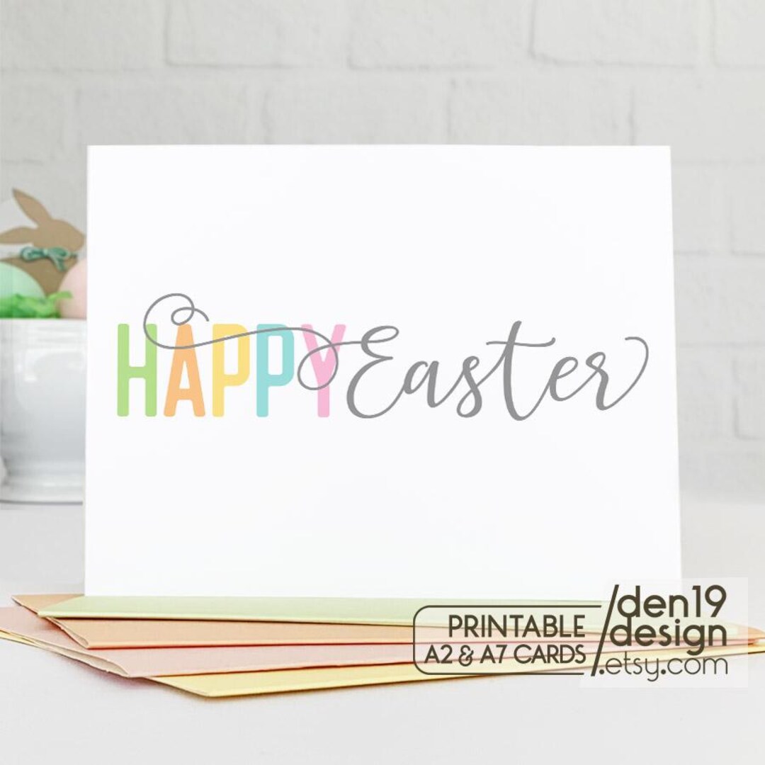 Happy Easter Printable Card / Instant Download PDF / Easter Card ...