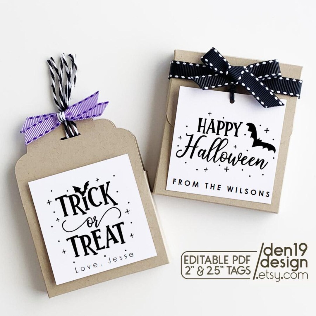 Editable & Printable Gift Tags / Happy Halloween and Trick or Treat ...