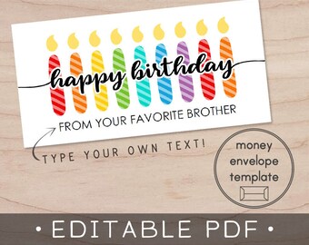 Printable Birthday Money Gift Envelope / Instant Download PDF | Etsy