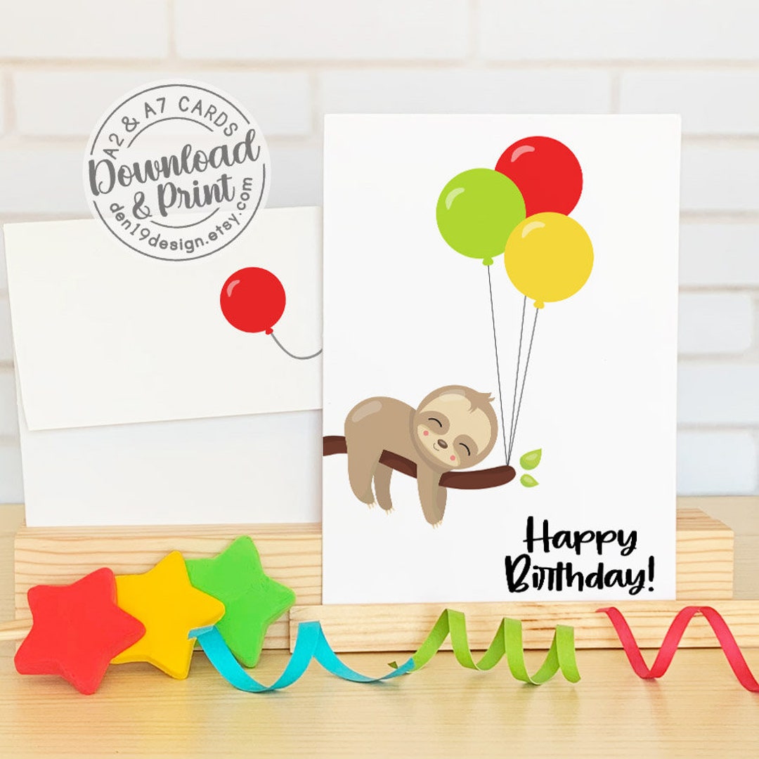Happy Birthday Printable Card and Envelope / Instant Download PDF ...