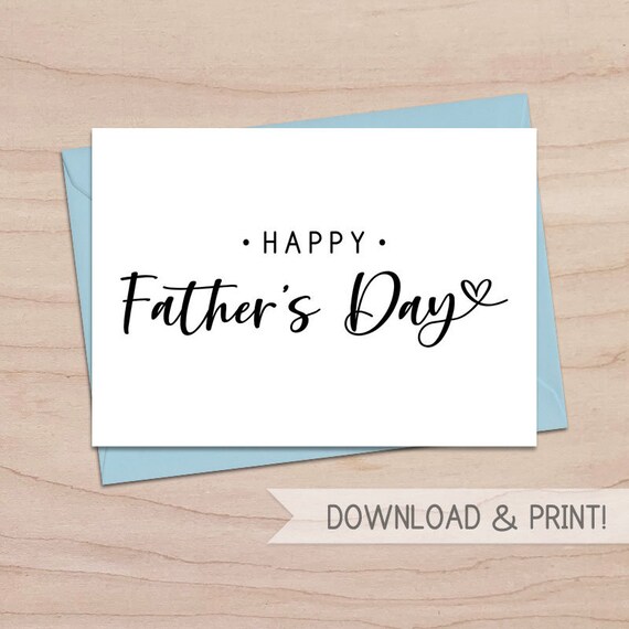 Happy Father's Day Printable Card / Instant Download PDF / | Etsy