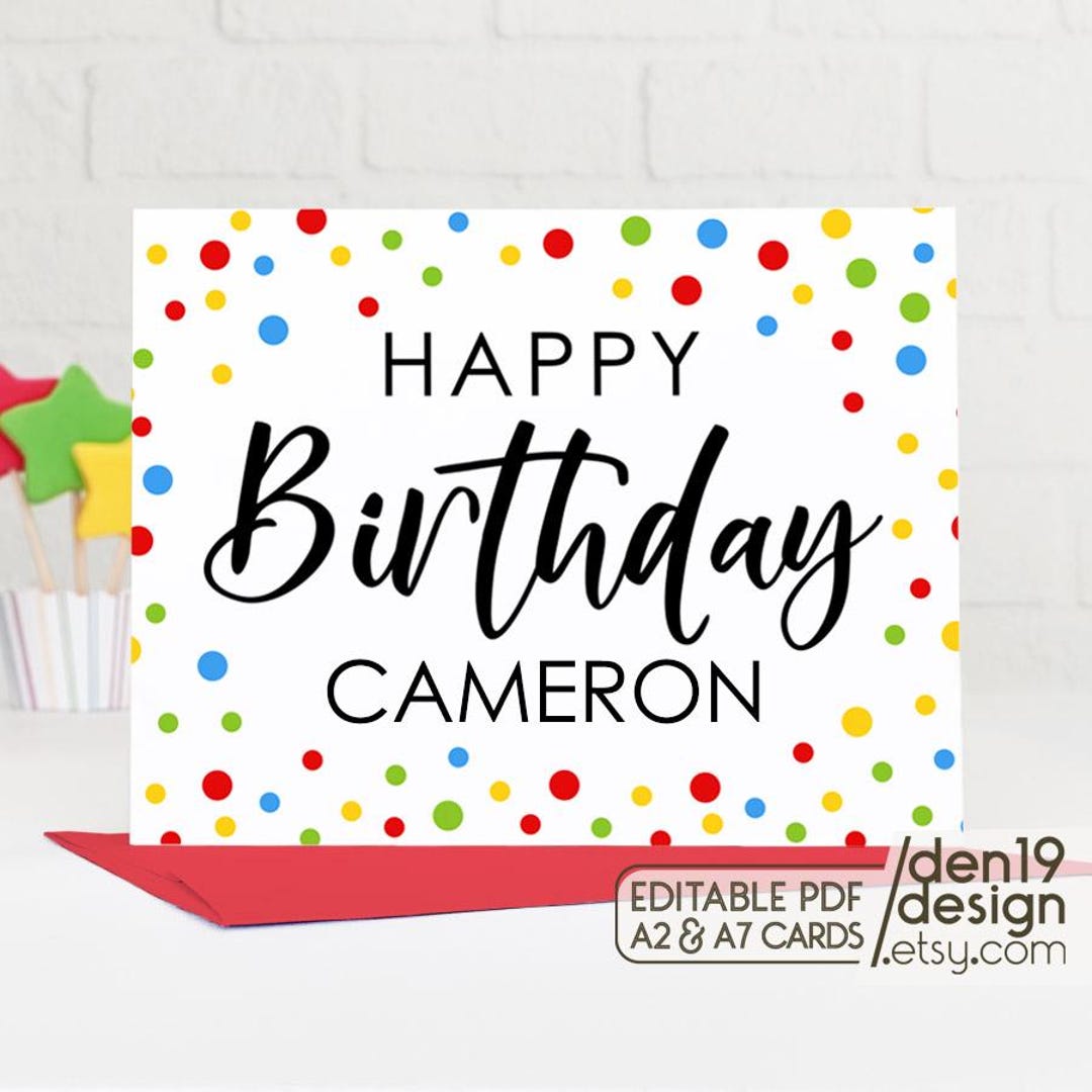 Editable & Printable Happy Birthday Card / Instant Download PDF / Card ...