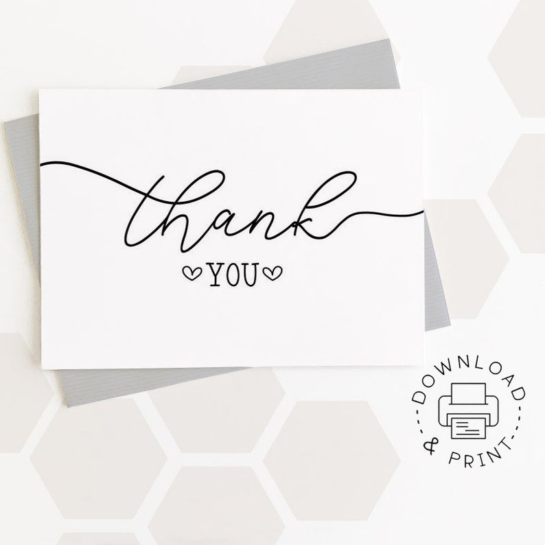 Thank You Printable Card / Instant Download PDF / Card - Etsy