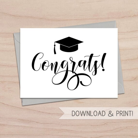 Congrats Printable Card / Instant Download PDF / Graduation - Etsy