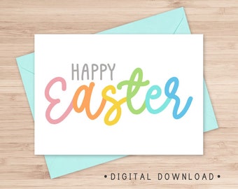 Happy Easter Printable Card / Instant Download PDF / Easter | Etsy