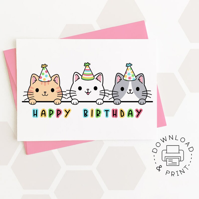 Happy Birthday Printable Card / Instant Download PDF - Etsy