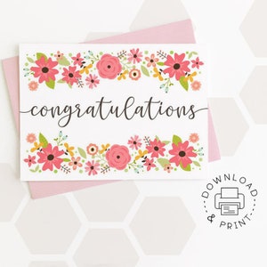 Congratulations Printable Card / Instant Download PDF / Card - Etsy