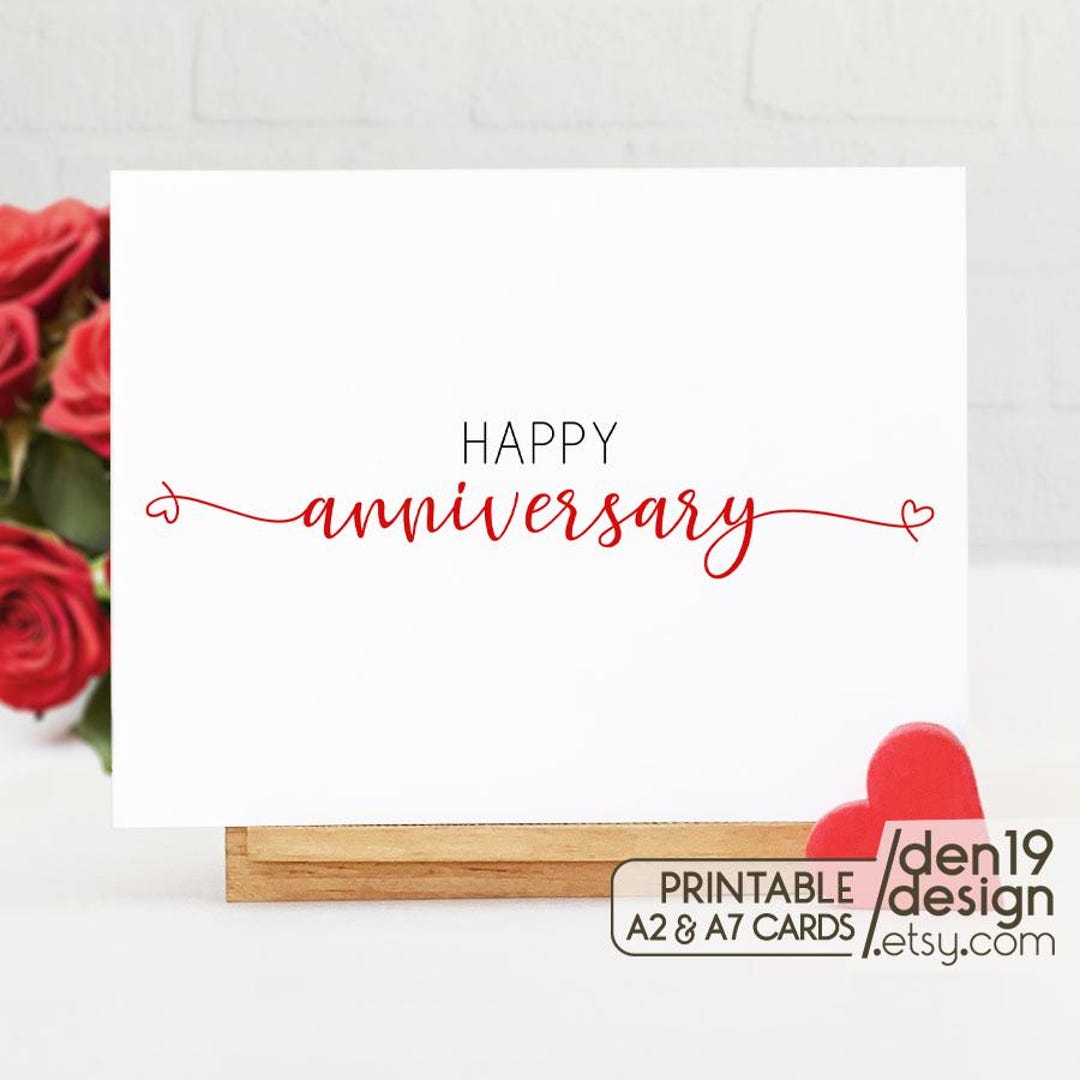 Printable Happy Anniversary Card / Instant Download PDF / Anniversary ...