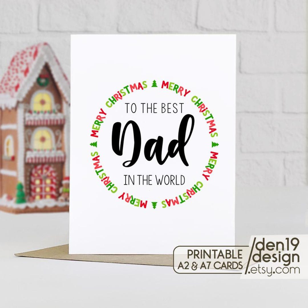 Merry Christmas Dad Card Printable: Instant Download PDF Template - Etsy