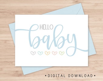 Baby Blue Card | Etsy