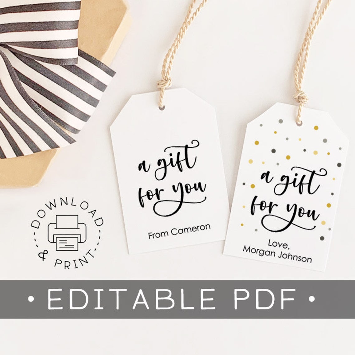 Editable & Printable Gift Tags / A Gift for You Tag / Favor - Etsy