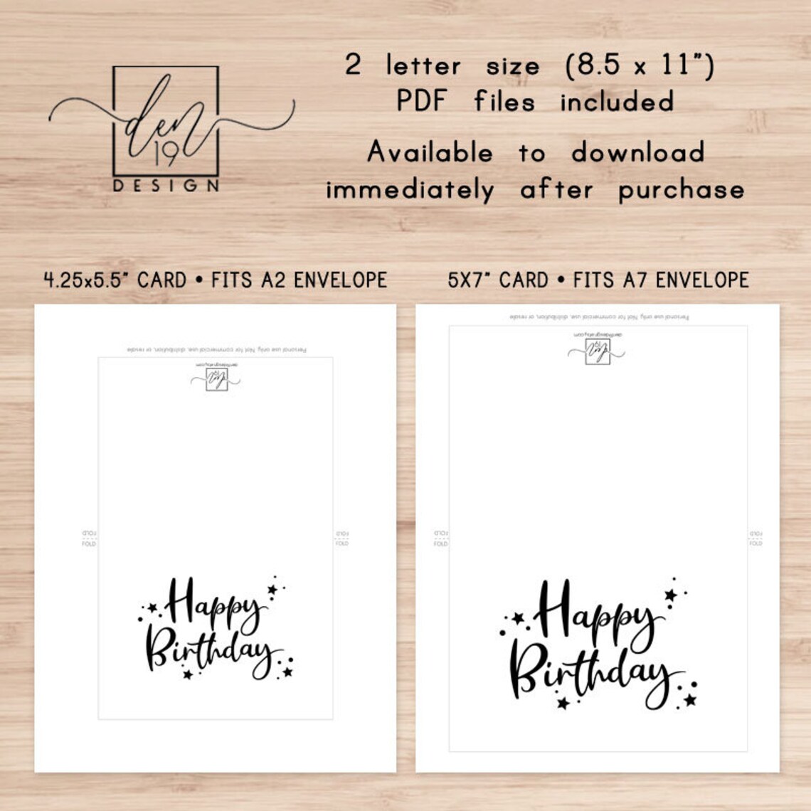 Happy Birthday Printable Card And Envelope / Instant Download | Etsy