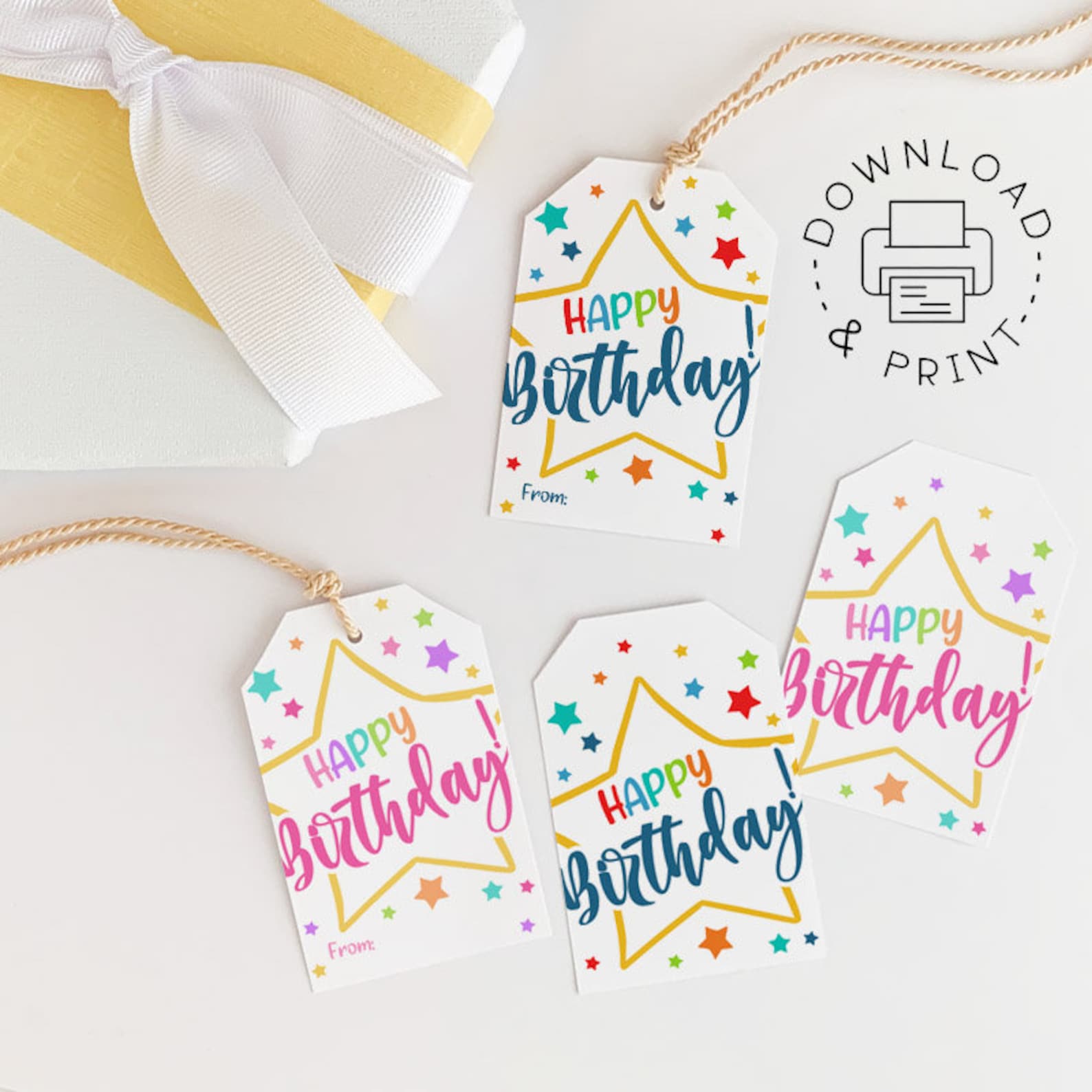 Printable Gift Tags / Happy Birthday Gift Tag / Birthday Gift - Etsy