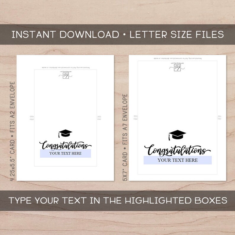 Editable & Printable Graduation Card / Instant Download PDF / | Etsy