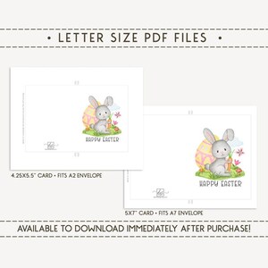 Happy Easter Printable Card / Instant Download PDF / Easter Bunny Card ...