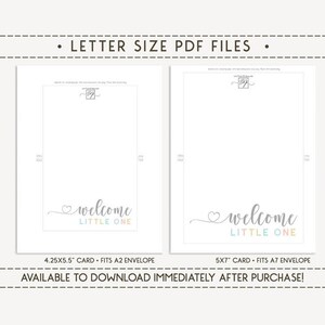 Welcome Little One Printable Card / Instant Download PDF / New Baby ...