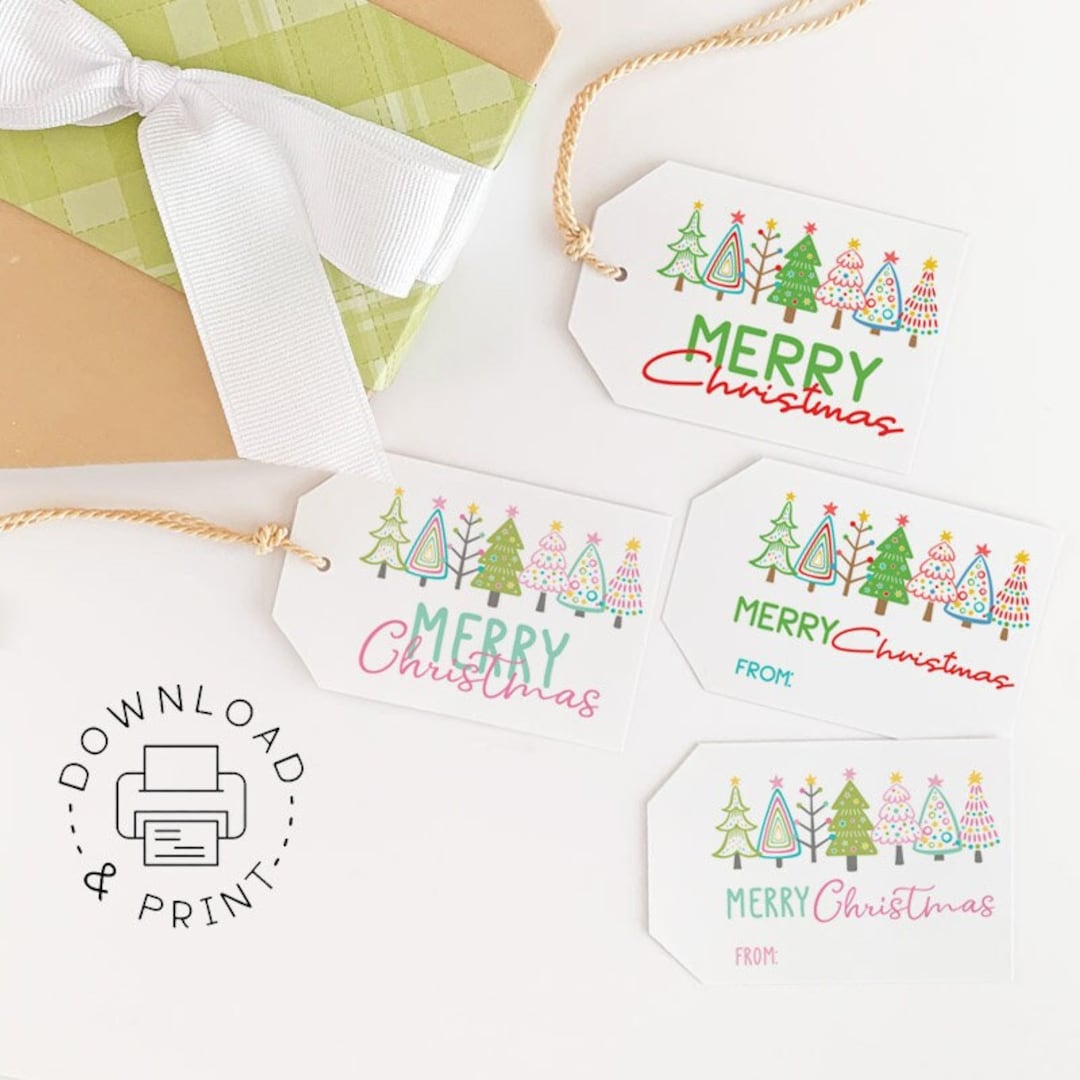 Printable Gift Tags / Christmas Gift Tag Set / Christmas Trees - Etsy
