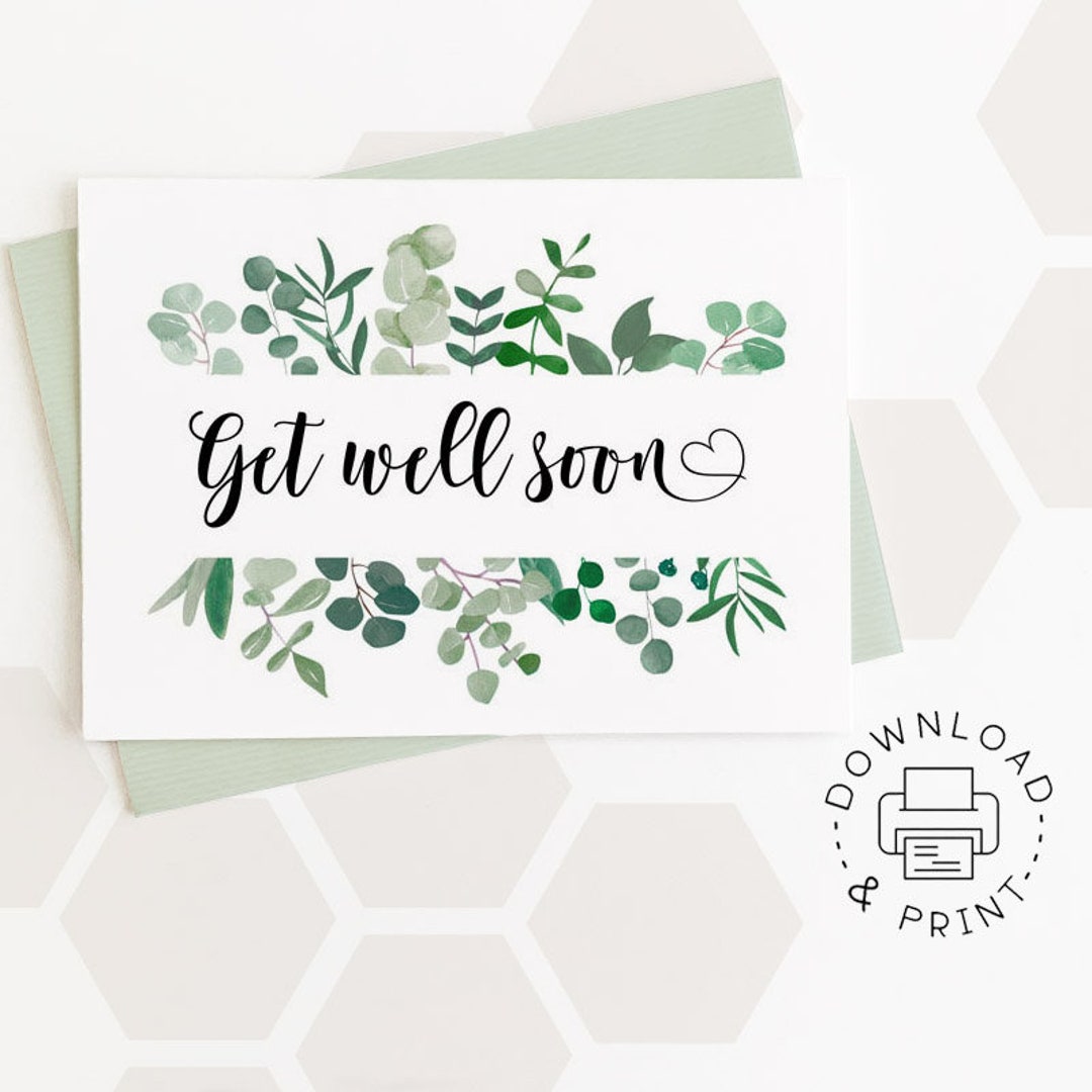 Get Well Soon Printable Card / Instant Download PDF / Card Template - Etsy