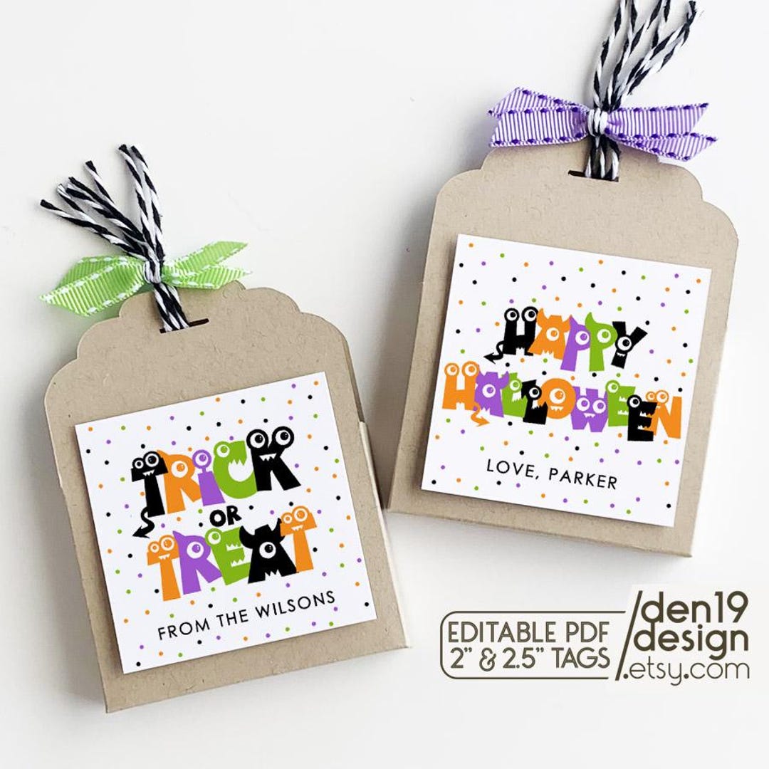 Editable & Printable Gift Tags / Happy Halloween and Trick or Treat ...