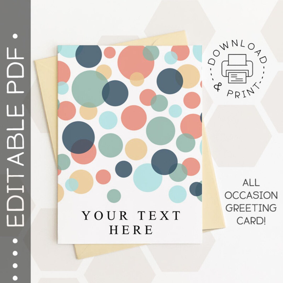 All Occasion Editable & Printable Card / Instant Download PDF ...