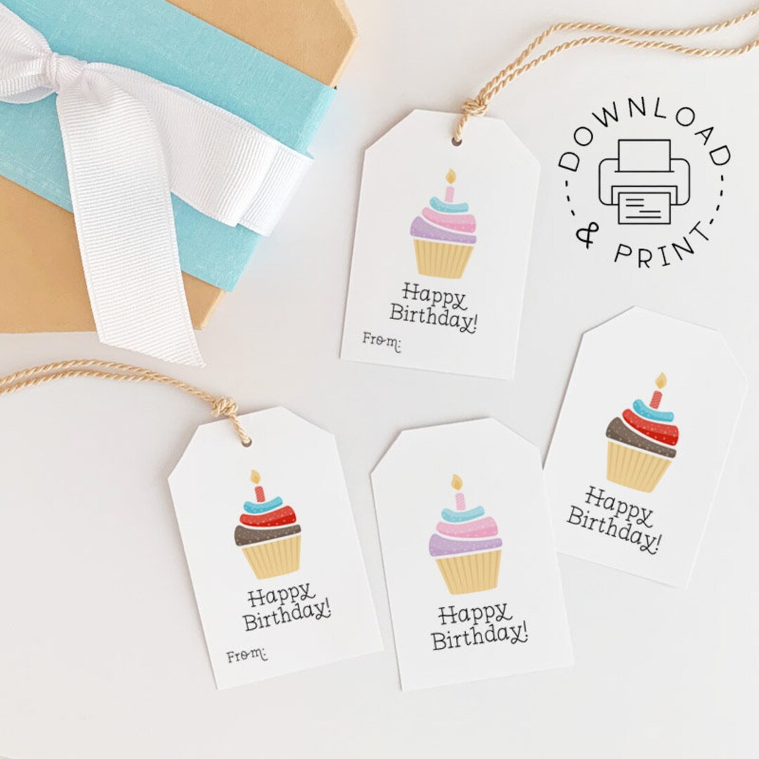Printable Gift Tags / Happy Birthday Gift Tag / Birthday Gift Labels in ...