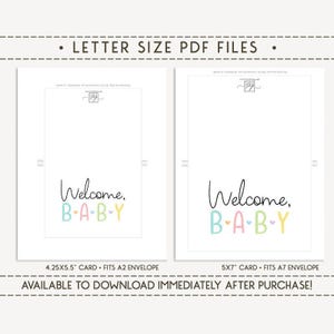 Welcome Baby Printable Card / Instant Download PDF / Card Template - Etsy