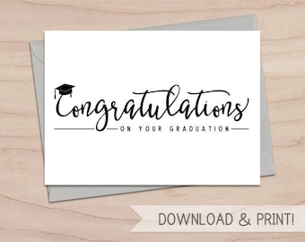 Congratulations Graduation Printable Card / Instant Download | Etsy