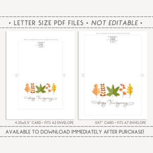 Printable Happy Thanksgiving Card / Instant Download PDF Card Template ...